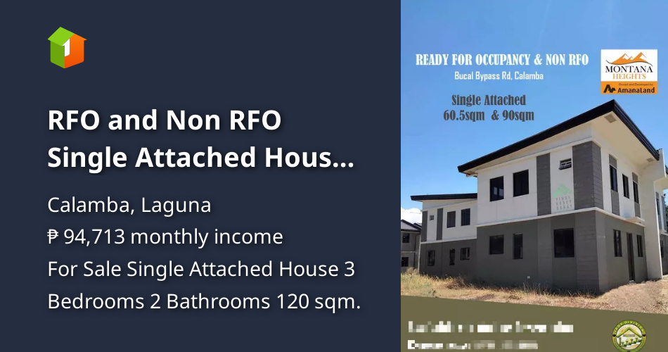 RFO and Non RFO Single Attached House for sale in Calamba Laguna ...