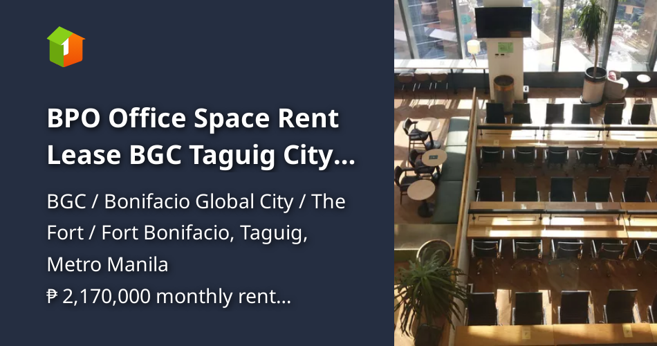 BPO Office Space Rent Lease BGC Taguig City 2000 sqm [Commercial ...