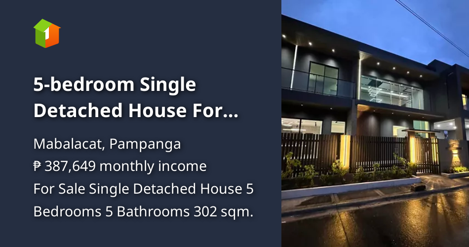 5-bedroom Single Detached House For Sale in Clark Manor Mabalacat ...