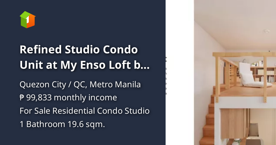 Refined Studio Condo Unit at My Enso Loft by PH1 World Developer in ...