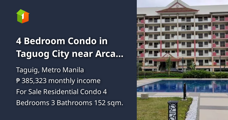 4 Bedroom Condo in Taguog City near Arca South, GBC, Mc Kinley, SLEX ...
