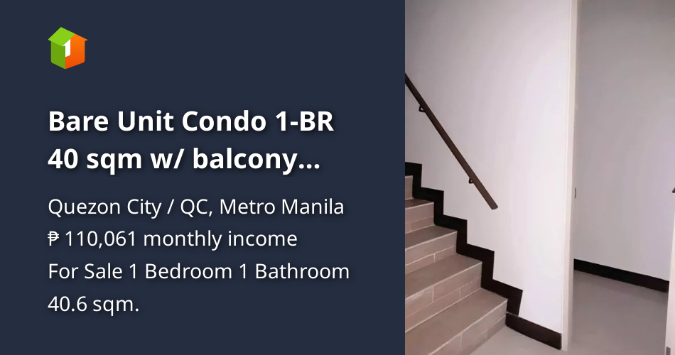 Bare Unit Condo 1-BR 40 sqm w/ balcony 29K/month in Cubao Quezon City ...