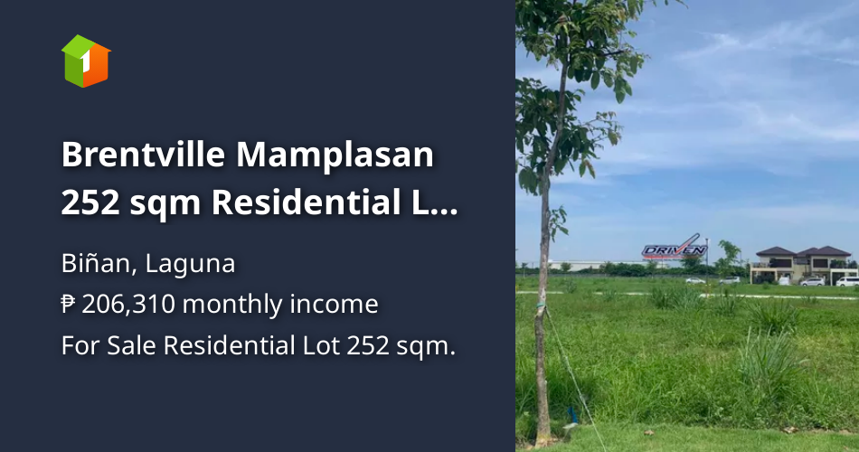 Brentville Mamplasan 252 sqm Residential Lot For Sale in Binan Laguna ...
