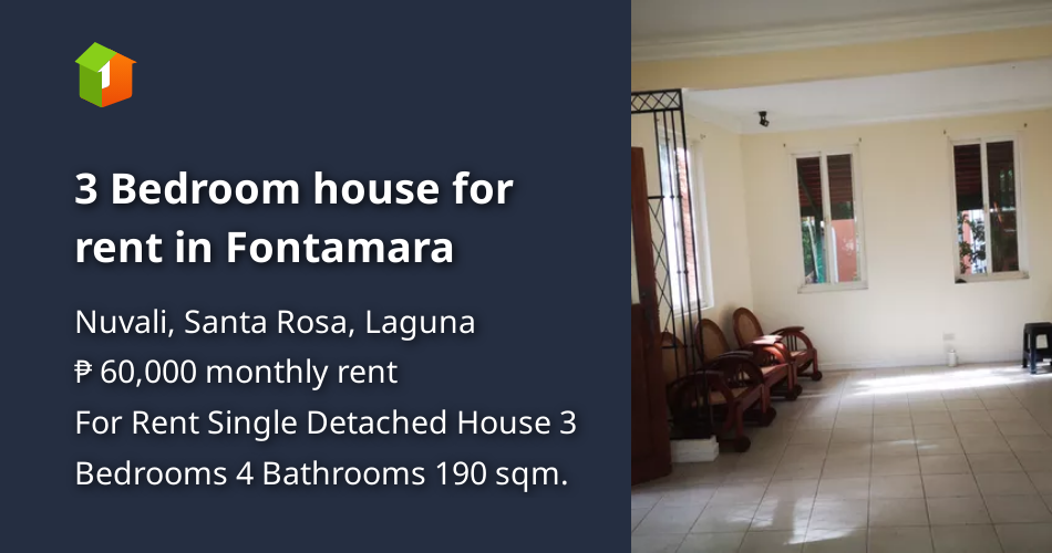 3 Bedroom house for rent in Fontamara [Houses and Lots 🏘️] (January ...