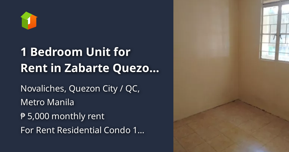 1 Bedroom Unit for Rent in Zabarte Quezon City [Condos 🏙️] (December ...