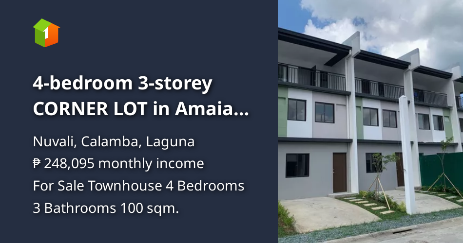 4-bedroom 3-storey CORNER LOT in Amaia Nuvali Calamba Laguna [Houses and Lots 🏘️] (May 2025) in ...