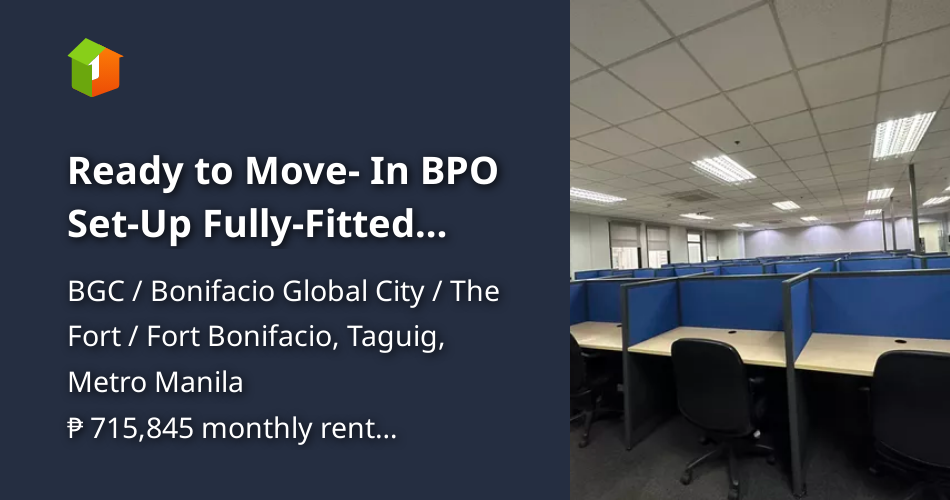 Ready to Move- In BPO Set-Up Fully-Fitted Office Space with 24/7 ...