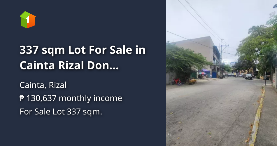337 sqm Lot For Sale in Cainta Rizal Don Mariano Subdivision [Lots 🚜 ...