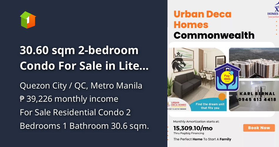 30.60 sqm 2-bedroom Condo For Sale in Litex, Quezon City [Condos 🏙️ ...