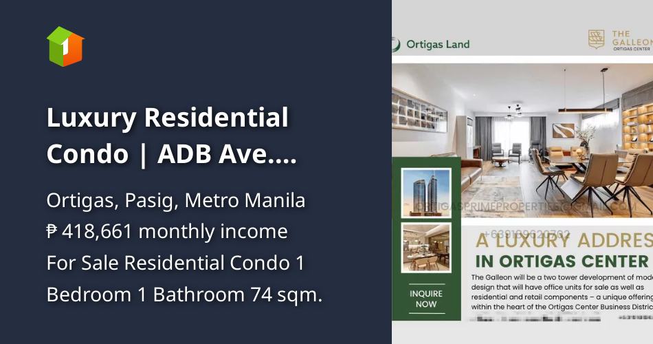 Luxury Residential Condo | ADB Ave. Ortigas Center | Pre Selling | 20K ...