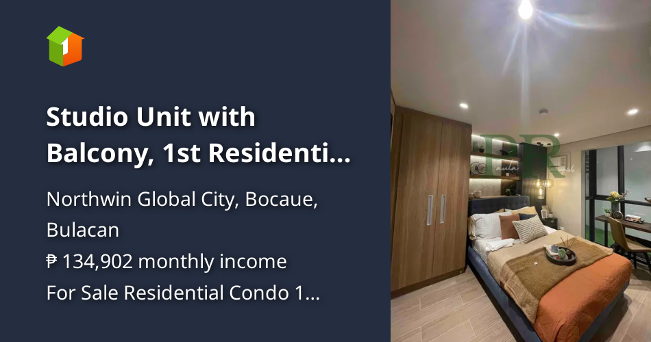 Studio Unit with Balcony, 1st Residential inside Northwin Global City ...