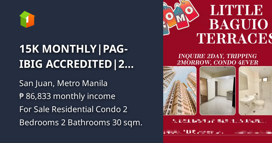 15K MONTHLY|PAG-IBIG ACCREDITED|2 BEDROOM READY FOR OCCUPANCY| [Condos ...