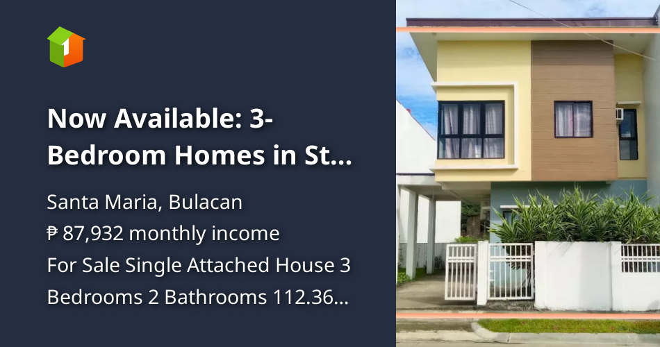 Now Available: 3-Bedroom Homes in Sta. Maria [Houses and Lots 🏘️ ...