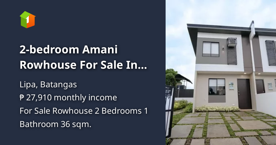 2-bedroom Amani Rowhouse For Sale In Phirst Park Homes Lipa [Houses and ...