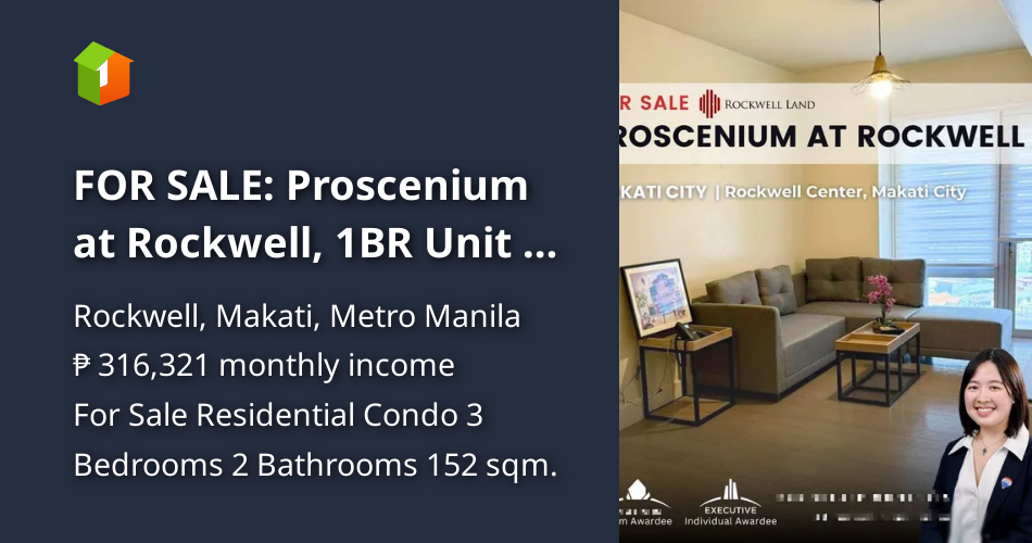 FOR SALE: Proscenium at Rockwell, 1BR Unit at Makati (Direct Buyers ...