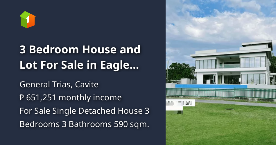 3 Bedroom House and Lot For Sale in Eagle Ridge Golf and Country Club ...