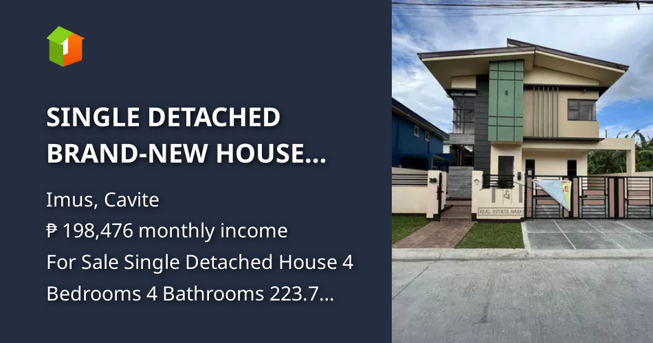 SINGLE DETACHED BRAND-NEW HOUSE AND LOT FOR SALE IN PARKPLACE IMUS C ...