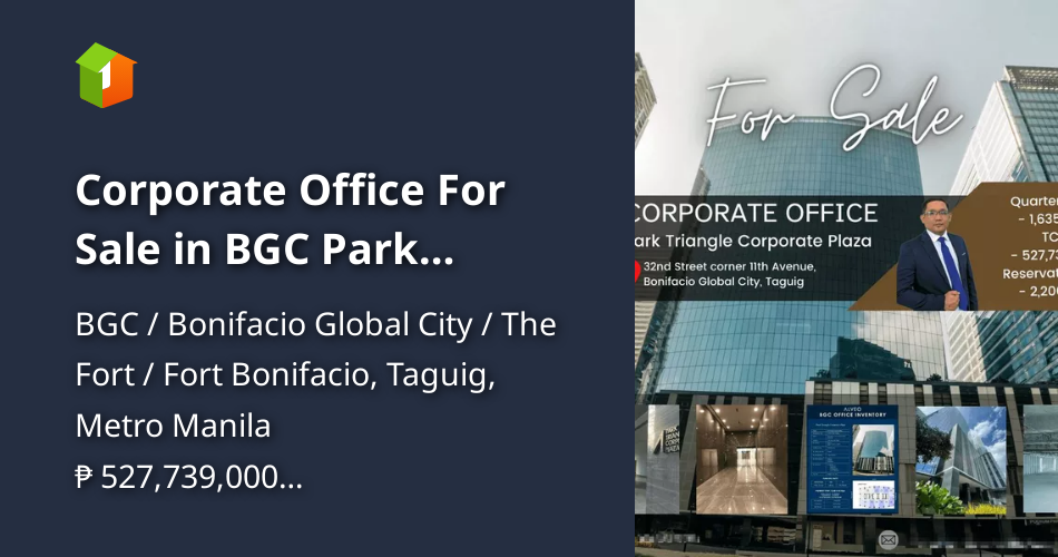 Corporate Office For Sale in BGC Park Triangle by ALVEO [Commercial ...