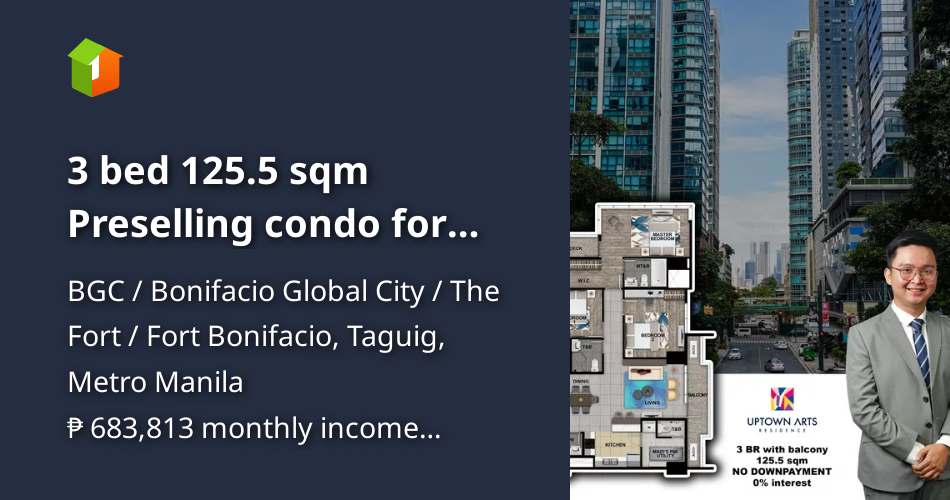 3 bed 125.5 sqm Preselling condo for sale Bonifacio Global City Taguig ...