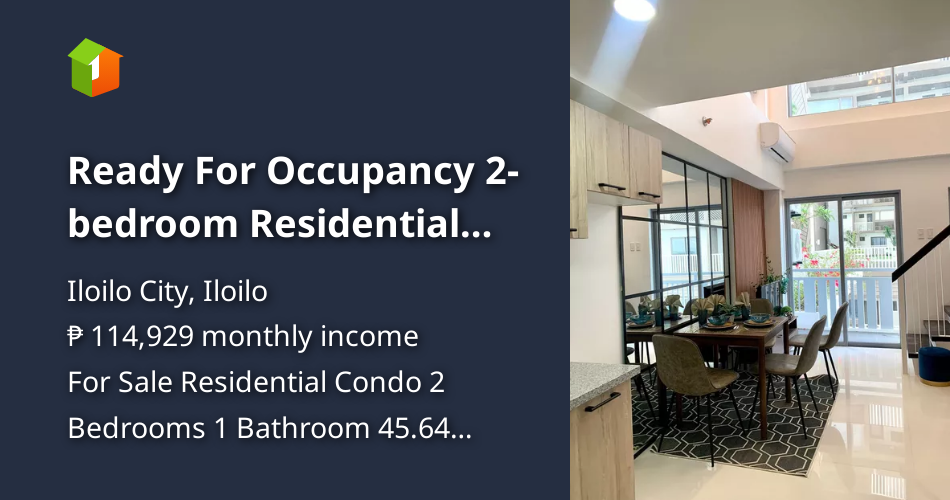 Ready For Occupancy 2-bedroom Residential Condo For Sale in Mandurriao ...