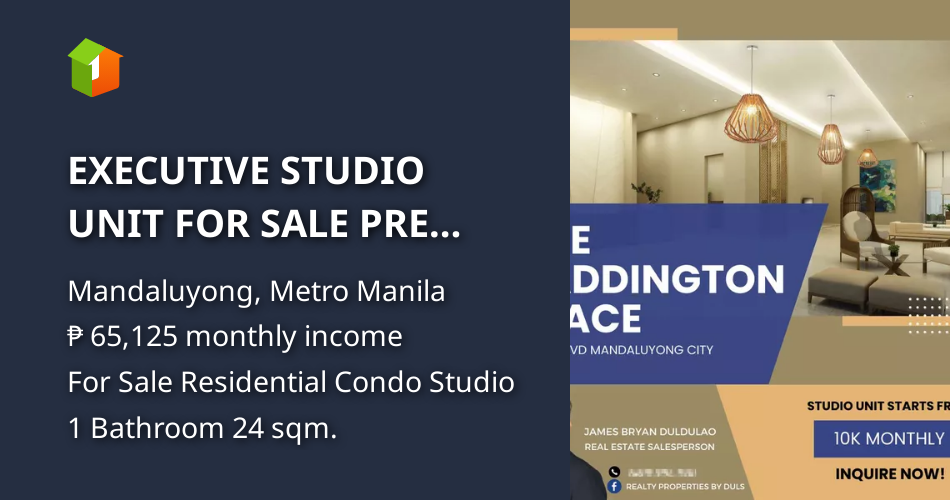 EXECUTIVE STUDIO UNIT FOR SALE PRE SELLING 10K MONTHLY NEAR EDSA SHAW ...