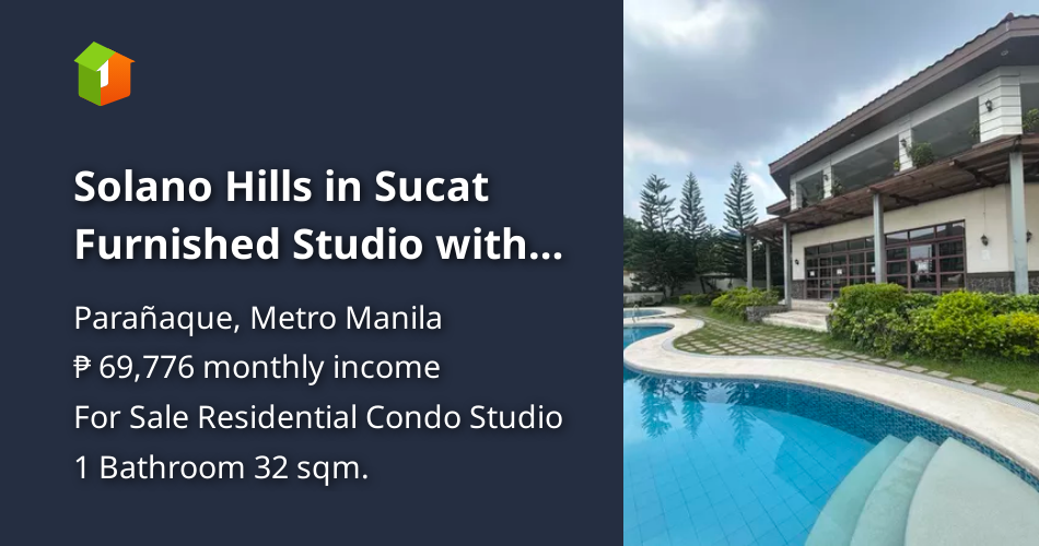 Solano Hills in Sucat Furnished Studio with balcony Condo near Alabang ...