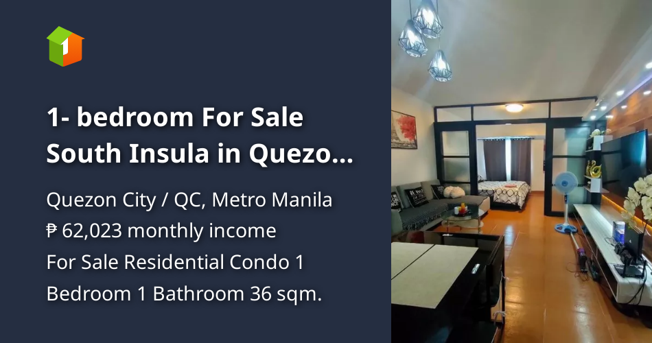1- bedroom For Sale South Insula in Quezon City [Condos 🏙️] (April 2026 ...