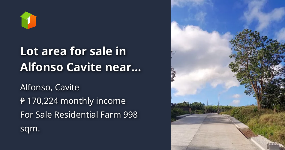 Lot area for sale in Alfonso Cavite near Tagaytay with cold weather good for retirement home ...