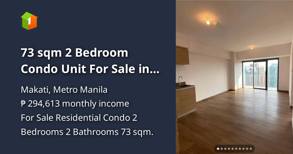 73 sqm 2 Bedroom Condo Unit For Sale in The Rise Makati by Shang ...
