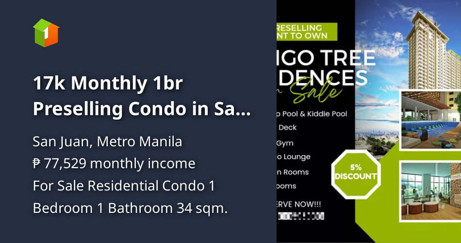 17k Monthly 1br Preselling Condo in San Juan Mango Tree Residences ...