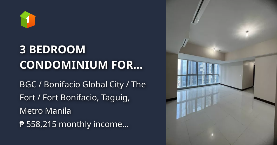 3 BEDROOM CONDOMINIUM FOR SALE IN BGC RENT TO OWN READY FOR OCCUPANCY ...
