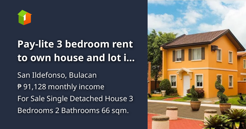 Pay-lite 3 bedroom rent to own house and lot in San ildefonso bulacan ...