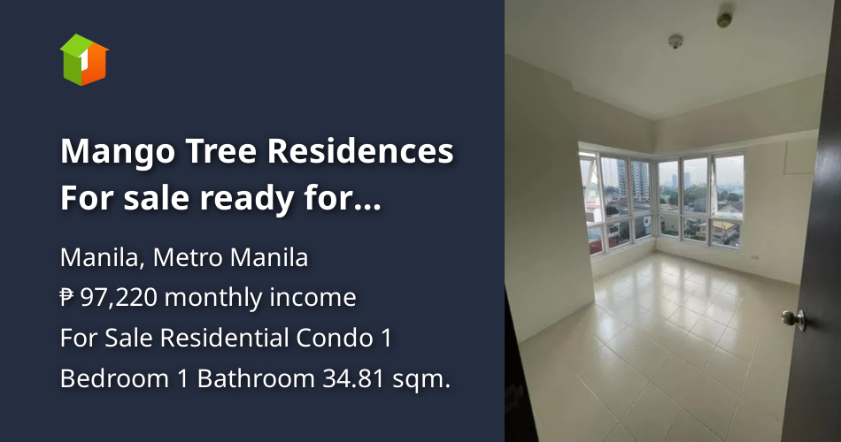 Mango Tree Residences For sale ready for occupancy 1bedroom with 1bath ...