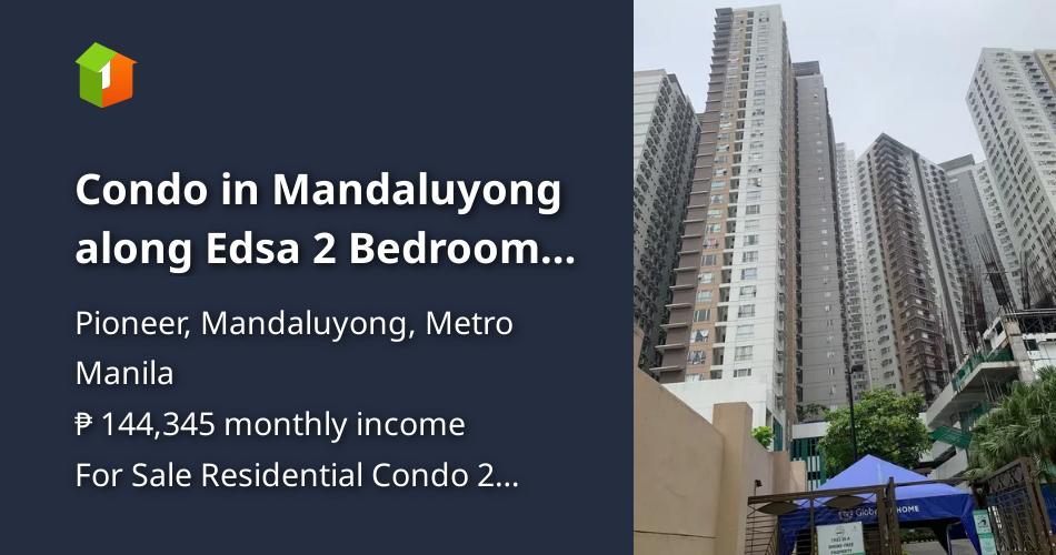Condo in Mandaluyong along Edsa 2 Bedroom 50.32 sqm 25K Monthly [Condos ...