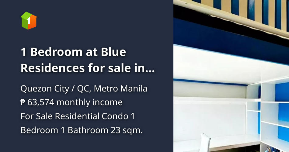 1 Bedroom at Blue Residences for sale in Quezon City [Condos 🏙️ ...