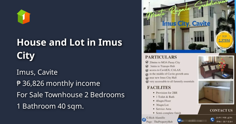 House and Lot in Imus City [Houses and Lots 🏘️] (March 2025) in Imus, Cavite for sale