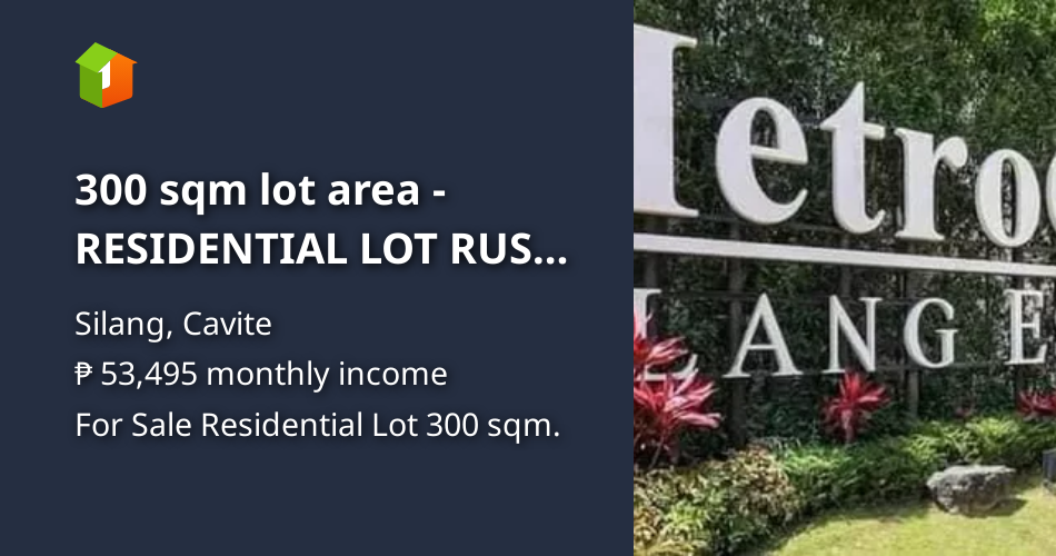 300 sqm lot area - RESIDENTIAL LOT RUSH FOR SALE METROGATE SILANG ...