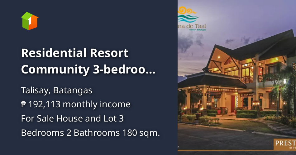 Residential Resort Community 3-bedroom House and Lot For Sale in ...