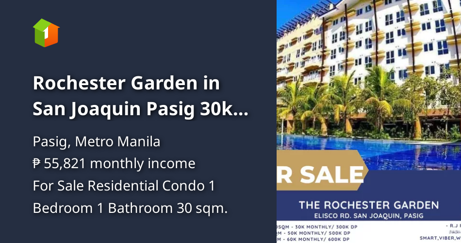 Rochester Garden in San Joaquin Pasig 30k monthly 300k dp to movein ...