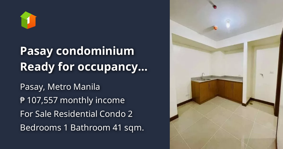 Pasay condominium Ready for occupancy 2br in pasay near macapagal roxas ...