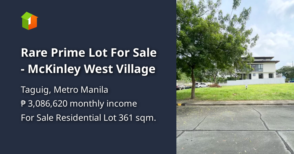 Rare Prime Lot For Sale - McKinley West Village [Lots 🚜] (January 2026 ...