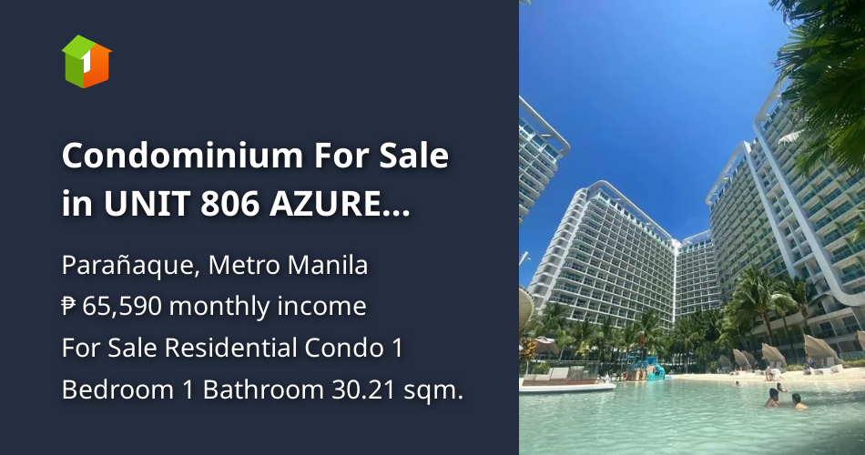 Condominium For Sale in UNIT 806 AZURE URBAN RESORT RESIDENCES ...