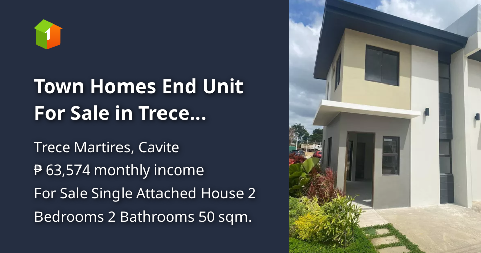 Town Homes End Unit For Sale in Trece Martires, Cavite (Pre-selling ...