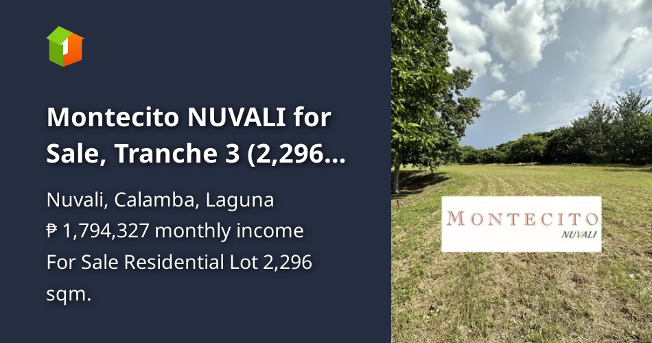 Montecito NUVALI for Sale, Tranche 3 (2,296 sqm) [Lots 🚜] (January 2025 ...