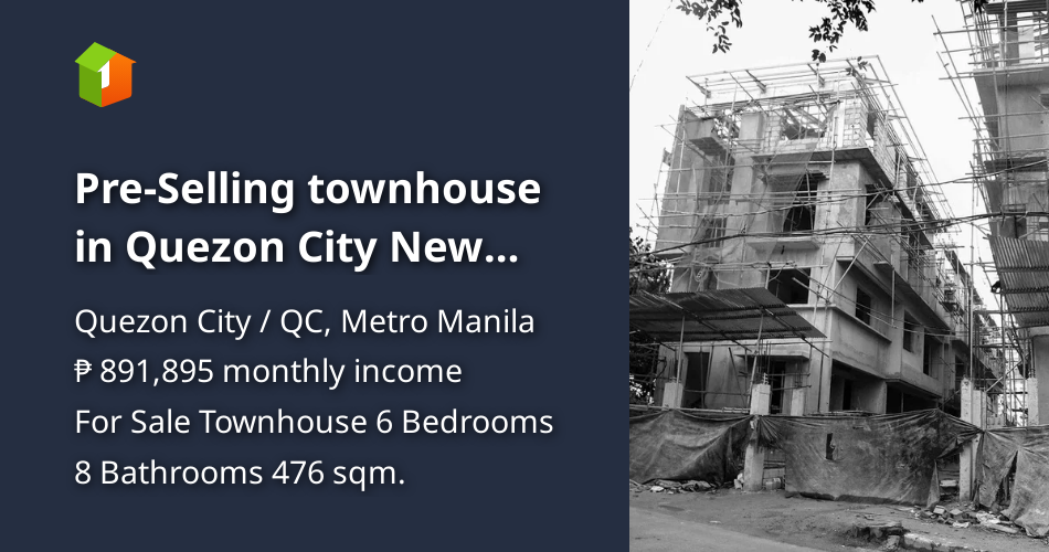 Pre-Selling townhouse in Quezon City New Manila near LRT Gilmore ...