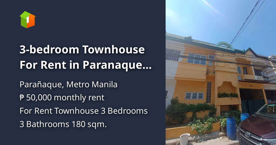 3-bedroom Townhouse For Rent in Paranaque, Concorde Village [Houses and ...