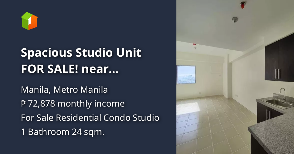 Spacious Studio Unit FOR SALE! near University Belt Sta Mesa Manila ...