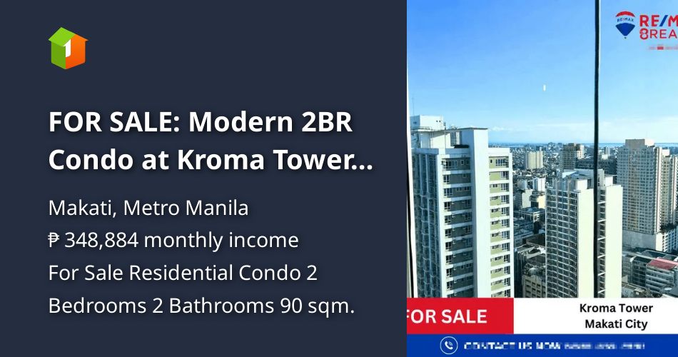 FOR SALE: Modern 2BR Condo at Kroma Tower, Makati - City Living [Condos ...