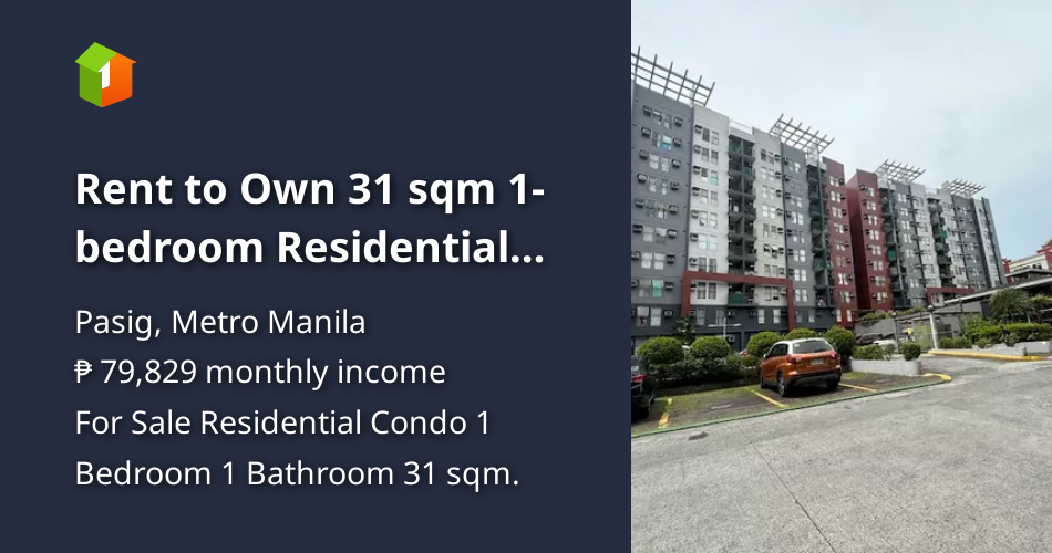 Rent to Own 31 sqm 1-bedroom Residential Condo For Sale [Condos 🏙️ ...