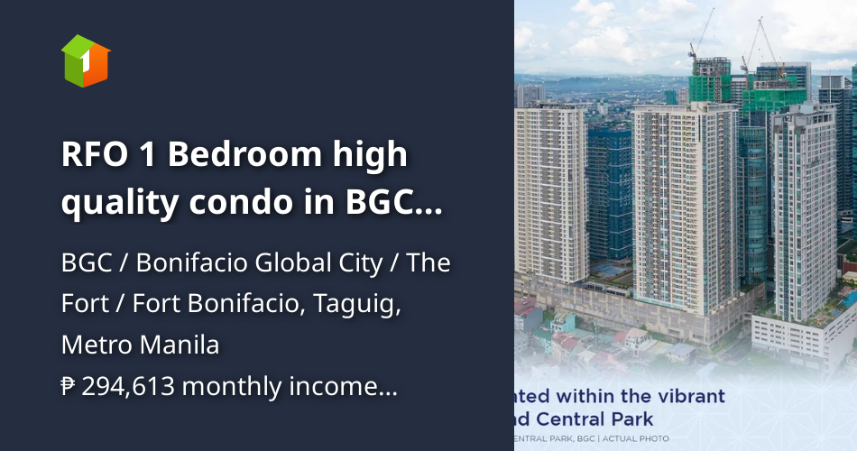 RFO 1 Bedroom high quality condo in BGC The Seasons Residences near ...